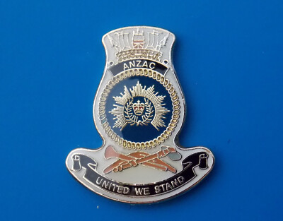 HMAS ANZAC LAPEL BADGE GOLD PLATED & ENAMEL 20MM HIGH | eBay Australia