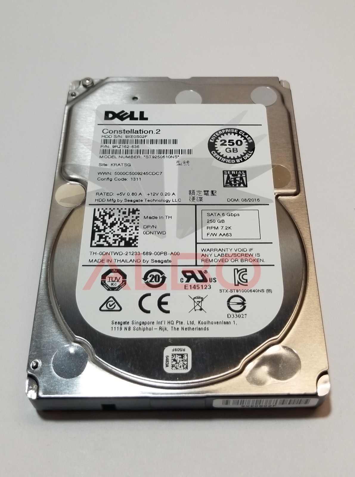 Seagate 0DNTWD 250GB HDD 7.2K RPM 2.5" SATA Model: ST9250610NS DP/N ...