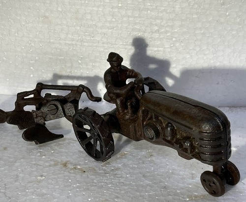 🔥Antique Hubley Cast Iron Tractor With Removable Plow Attachment Rare ...
