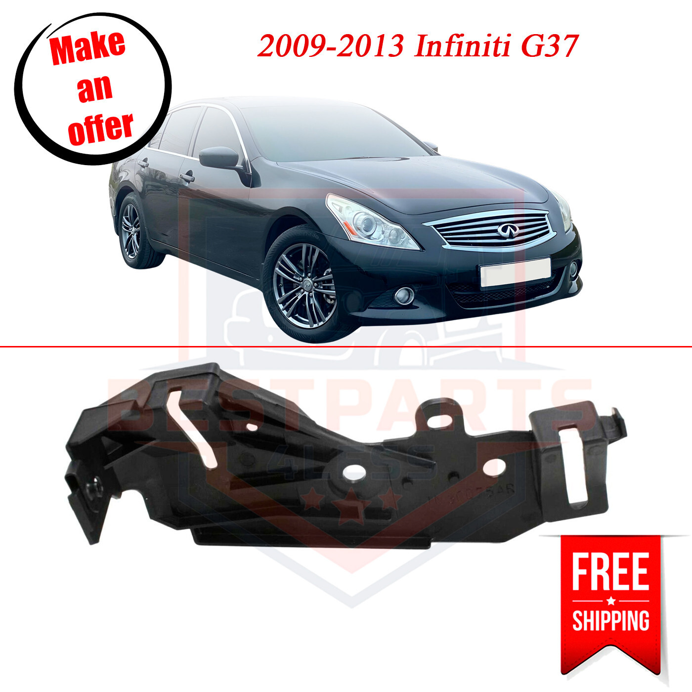 New Headlight Bracket 62560JK00A right side for 2009-2013 Infiniti G37 ...