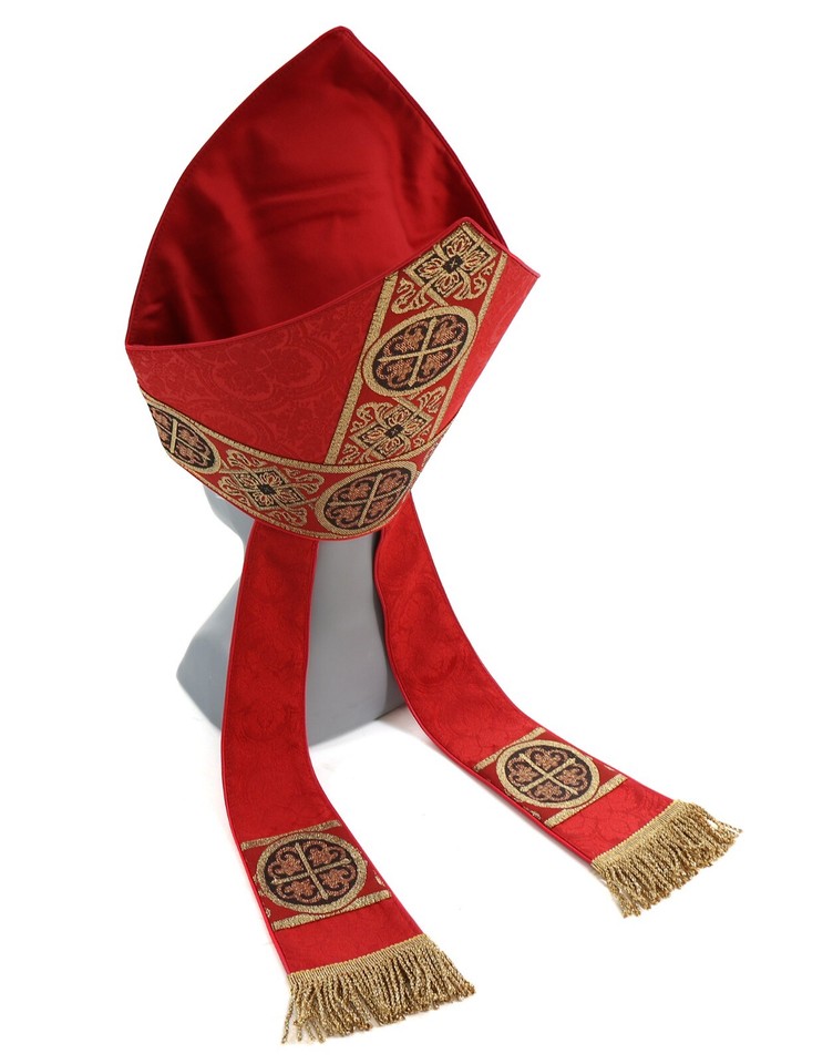 Red Bishop's Miter Mitre Vestment Mitre Rouge Rot Mitra Roja Rossa ...