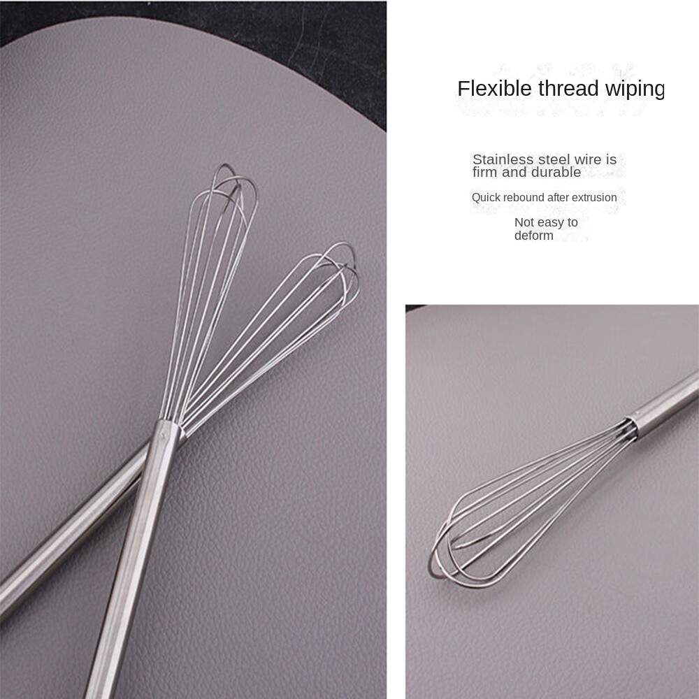2 Pcs Stainless Steel Mini Whisk Long Handle Small Whisk Kitchen Gadget ...