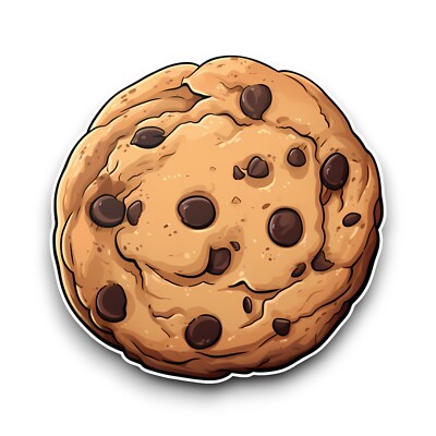 Chocolate Chip Cookie Food Vinyl Sticker Decal Car Laptop Scrapbook ...