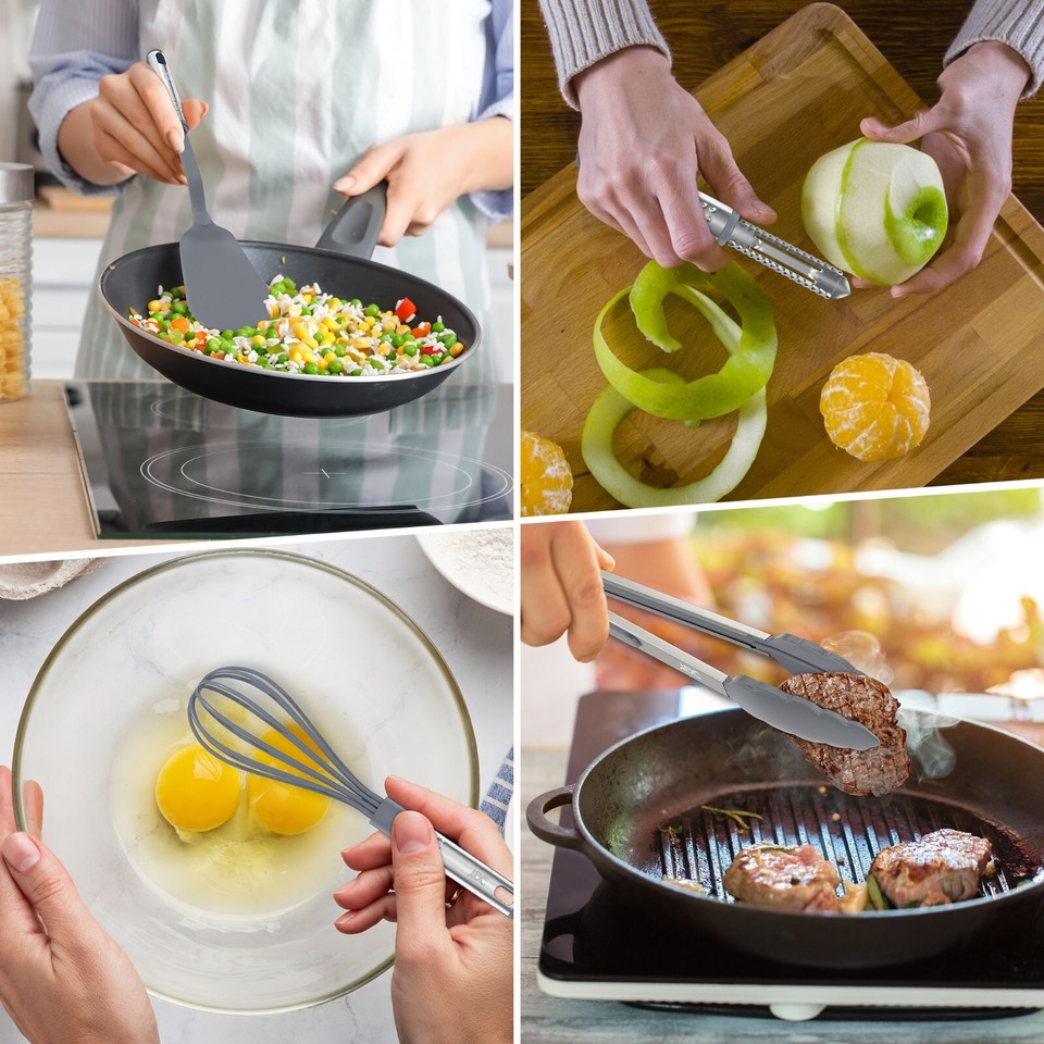 23 Piece Stainless Steel Kitchen Utensil Set Heat Resistance Cooking ...