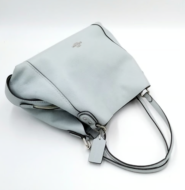 Coach Edie Turnlock Ice Blue Triple Compartment Shoulder Bag | eBay