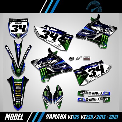 DECAL GRAPHIC KIT YAMAHA YZ125 YZ250 2015 2016 2017 2018 2019 2020 2021 ...