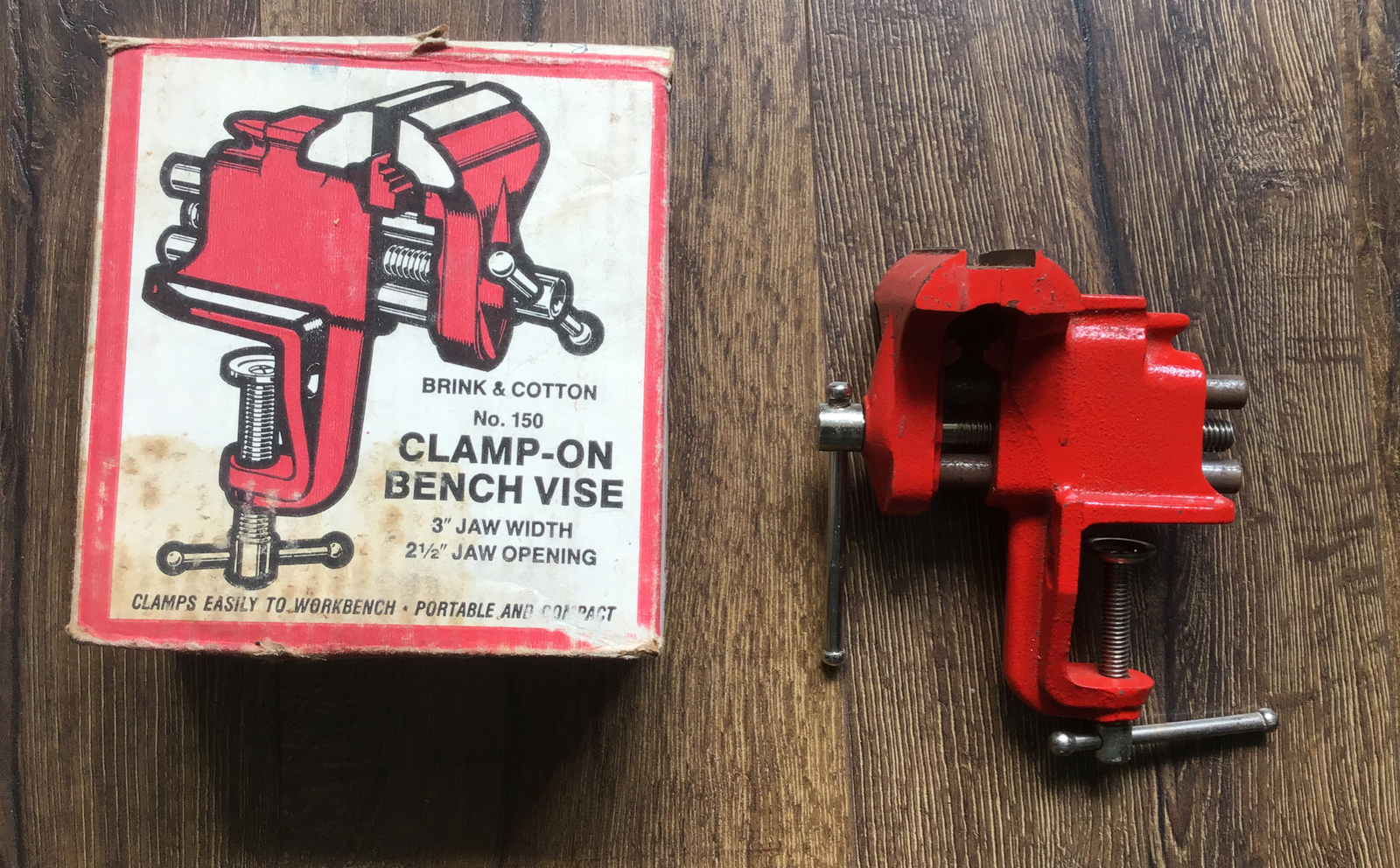 Brink & Cotton Clamp On 3" Bench Vise No 150 In Box Free Ship | eBay