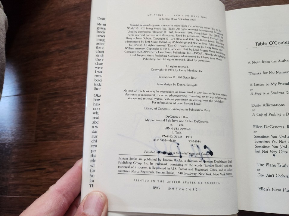 Ellen DeGeneres SIGNED My Point... and I Do Have One First Edition ...