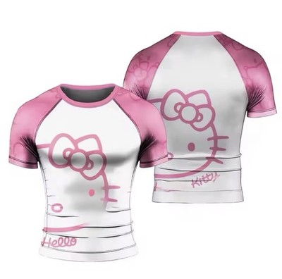 Hello Kitty Rash Guard MMA Compression Shirt Jiu Jitsu Fighting Sport ...