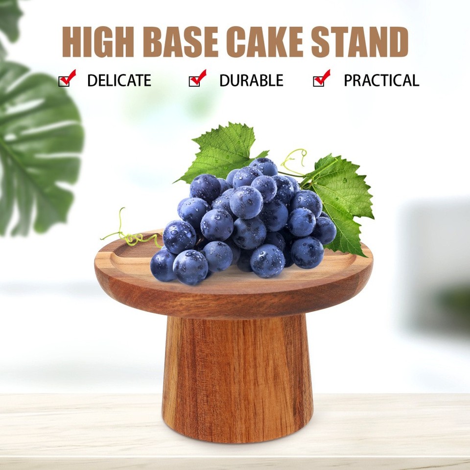 Decorative Cupcake Holder Wood Cake Plate High Base Cake Tray Festival ...