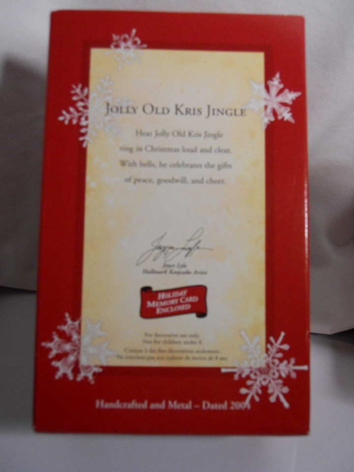 Hallmark JOLLY OLD KRIS JINGLE Ornament VIP GIFT 2004 Colorway Repaint ...