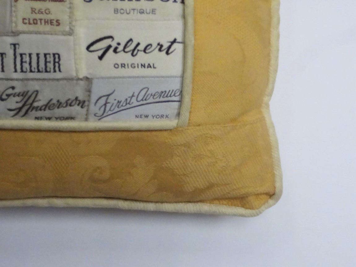 Pair x Designer Labels Pillow w/ Mustard & Creme Leaflet Pattern | eBay
