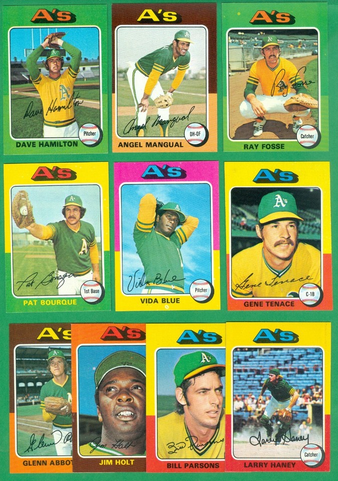 1975 TOPPS OAKLAND A's TEAM SET AVG NM RUDI FINGERS HUNTER REGGIE ...