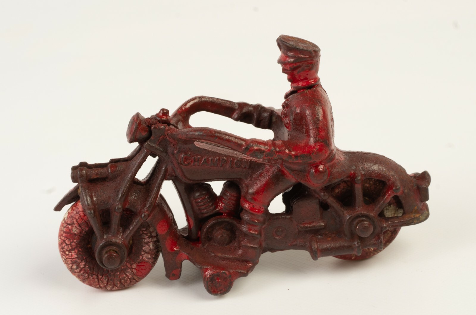 Pair 2 1930s Vintage Antique Cast Iron Hubley Champion Motorcycle Cop ...