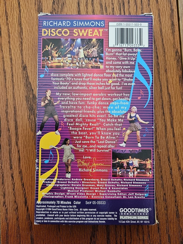 VHS - Richard Simmons • Disco Sweat (1994) • 70 minutes | eBay