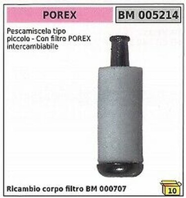 Fuel Oil Filter Type Small Filter Porex Code 005214 | eBay Australia