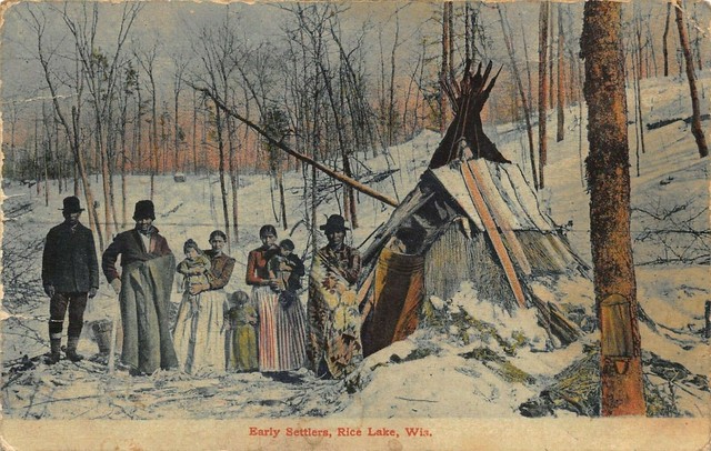 RICE LAKE WISCONSIN~EARLY SETTLERS-NATIVE AMERICANS ?-1907 PHOTO ...