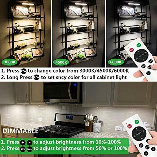 Wireless Under Cabinet Lighting Remote Control Rechargeable LED Closet ...