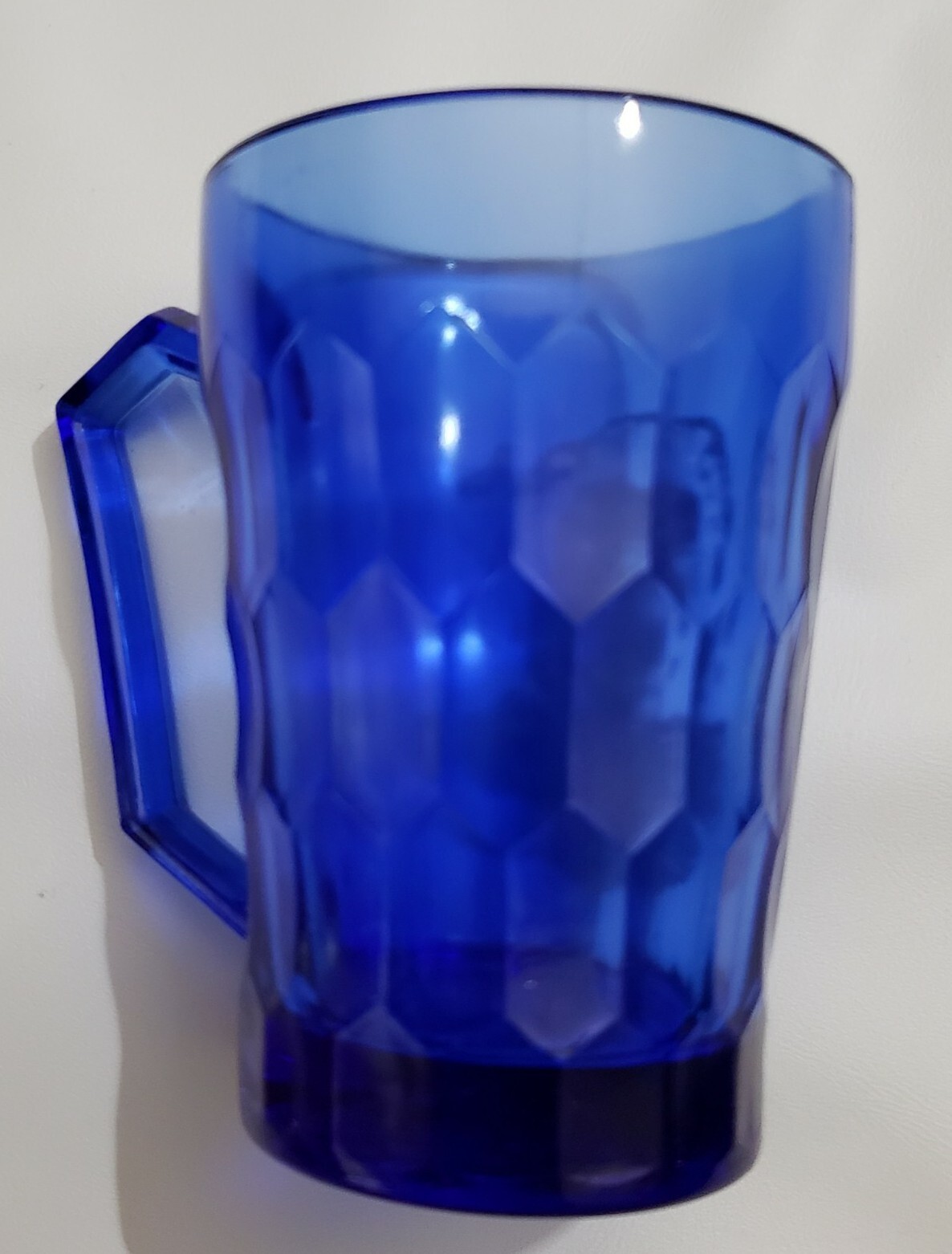 Shirley Temple Blue Glass Honeycomb Hazel-Atlas Handled Cup | eBay