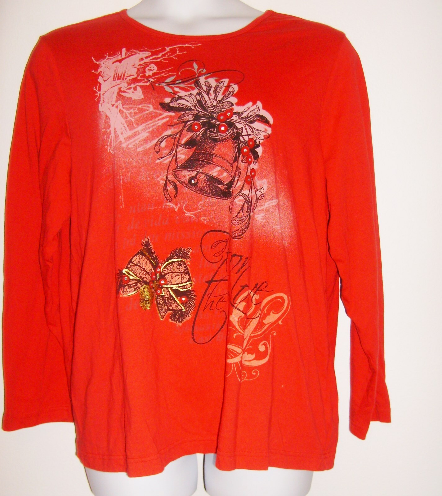 Kika Woman Size 2X Red "For The Love" Christmas Top | eBay