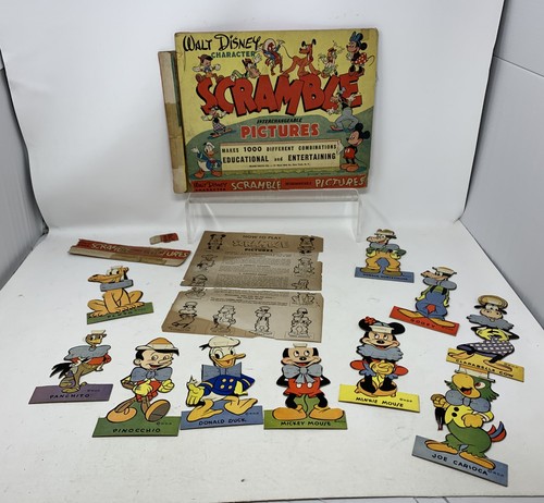 Vintage 1940s Disney Character Scramble Interchangeable Pictures Plane ...