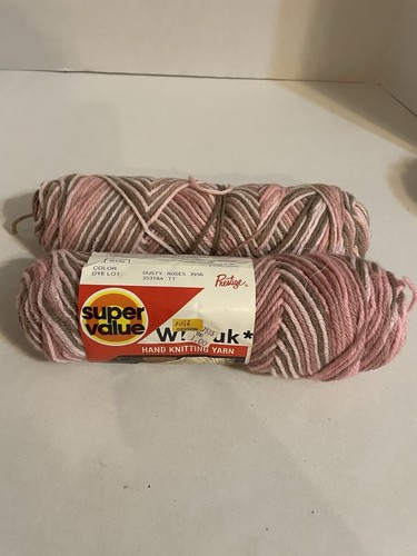 2 Skein Prestige Wintuk Yarn - 3oz Dusty Roses #3956 Multicolor Orlon ...