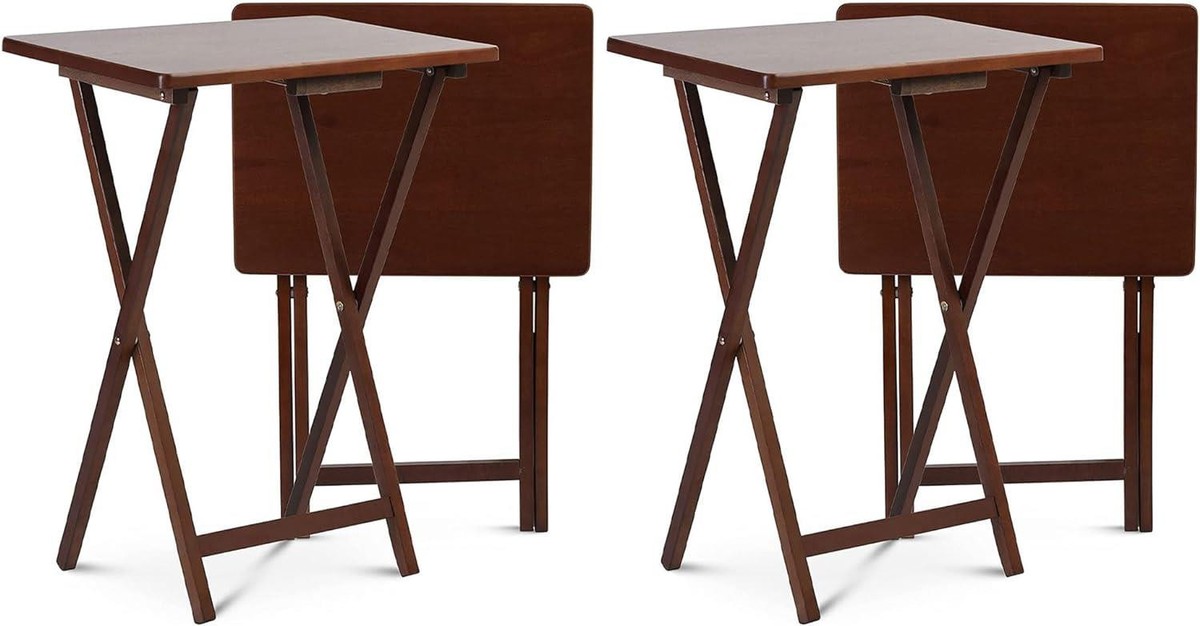 Snack Tables Set Ethnicraft Square Nesting Square Tray Tables 4 Living