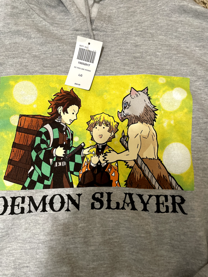 Demon Slayer Anime Hoodie anjiro Zenitsu Inosuke Hot Topic Men's Sz ...