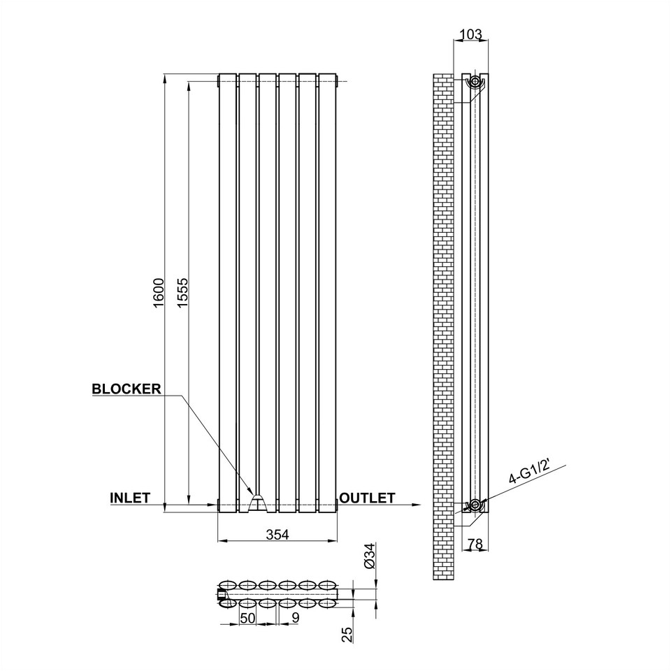 Horizontal Vertical Oval Column Flat Panel Radiator Design Central ...