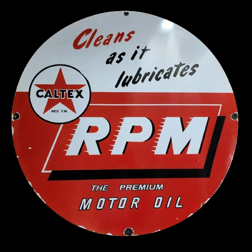 PORCELAIN CALTEX ENAMEL SIGN 30X30 INCHES DOUBLE SIDED | eBay