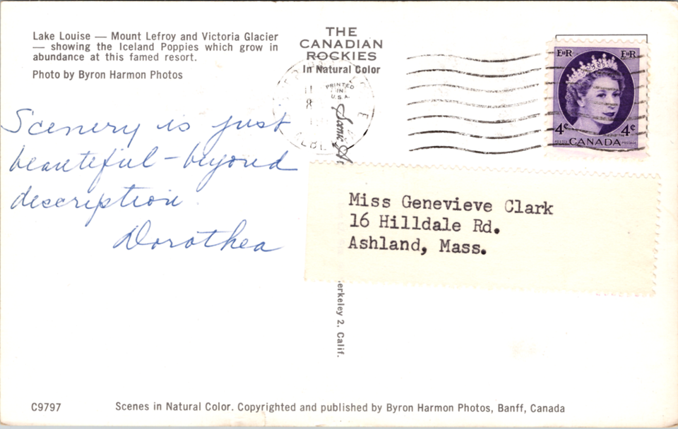 Lake Louise, Mount Lefroy & Victoria Glacier, Alberta, Canada, Vintage ...