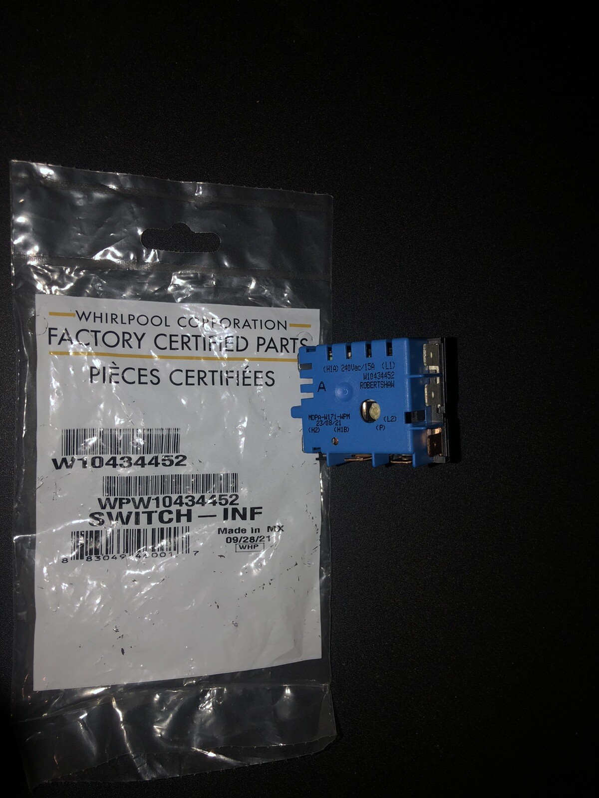 wpw10434452 Whirlpool OEM Range Surface Element Switch w10434452 | eBay