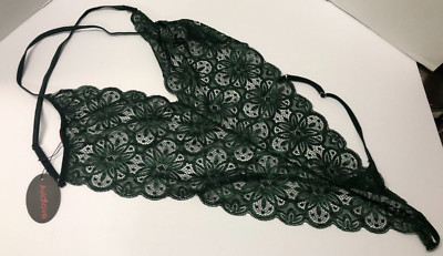 AVIDLOVE Avid Love Emerald Green Lace Thong Teddy Lingerie Bodysuit NEW ...