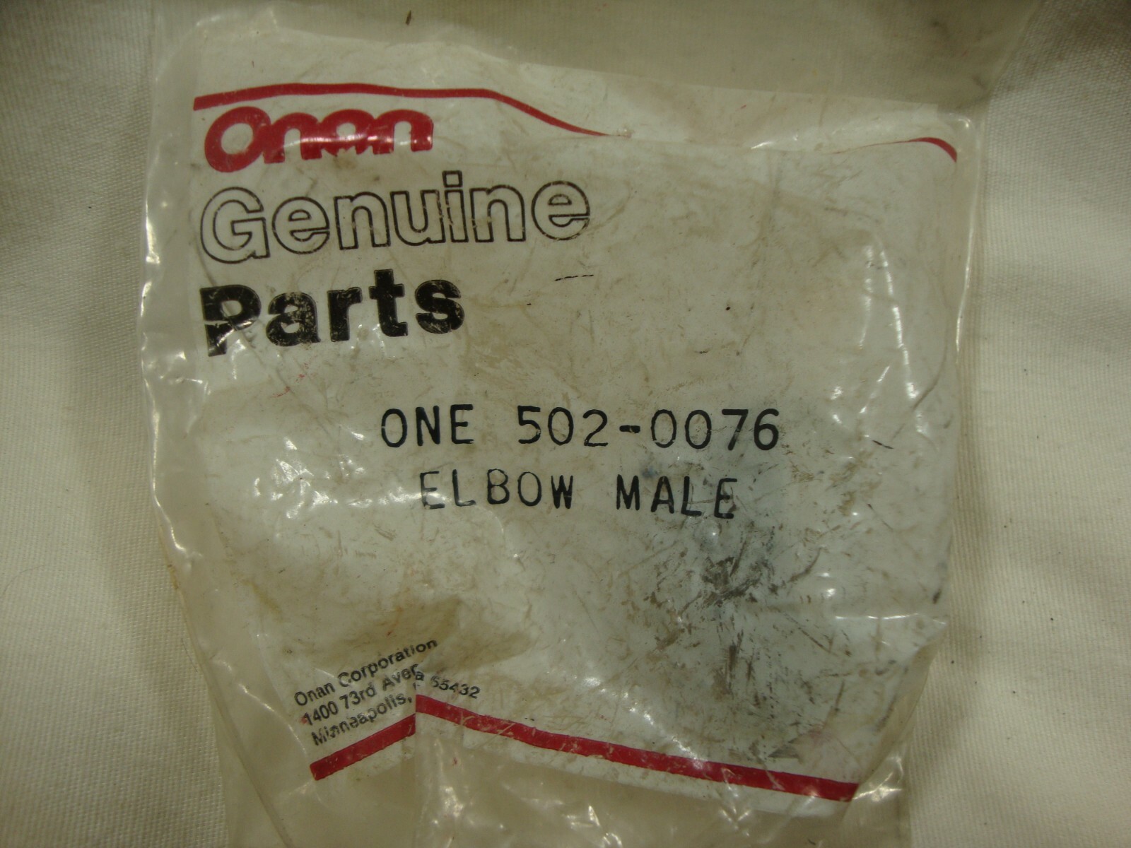 NOS Genuine Onan 502-0076 Male Elbow fitting MDJB MDJC MDJE MDJF | eBay