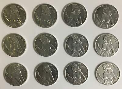 Vintage Flip Coin Token - Sexy Heads Or Tails - Group of 19 Tokens ...