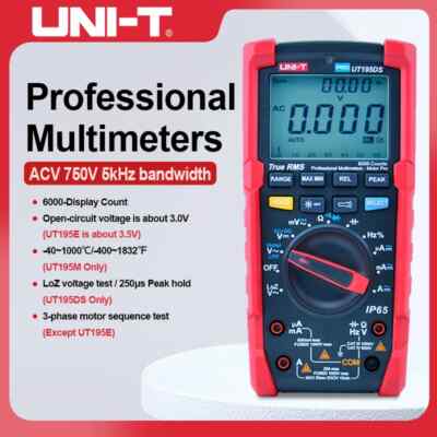 UNI-T TRMS Digital Industrial Multimeter AC DC Current Voltage LoZ ACV ...