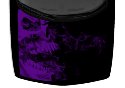 Flames Grunge Purple Skulls Fangs Black Car Truck Vinyl Graphic Decal ...