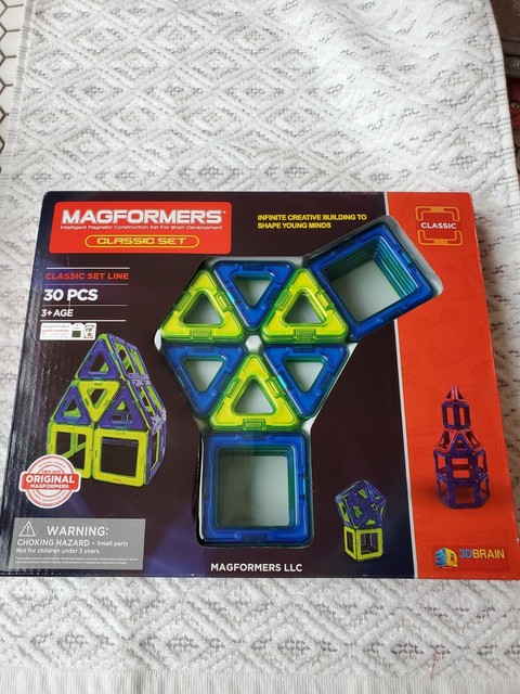 MAGFORMERS Classic Set Magnetic Building Blocks Tiles 30 Pcs 63068 Idea ...