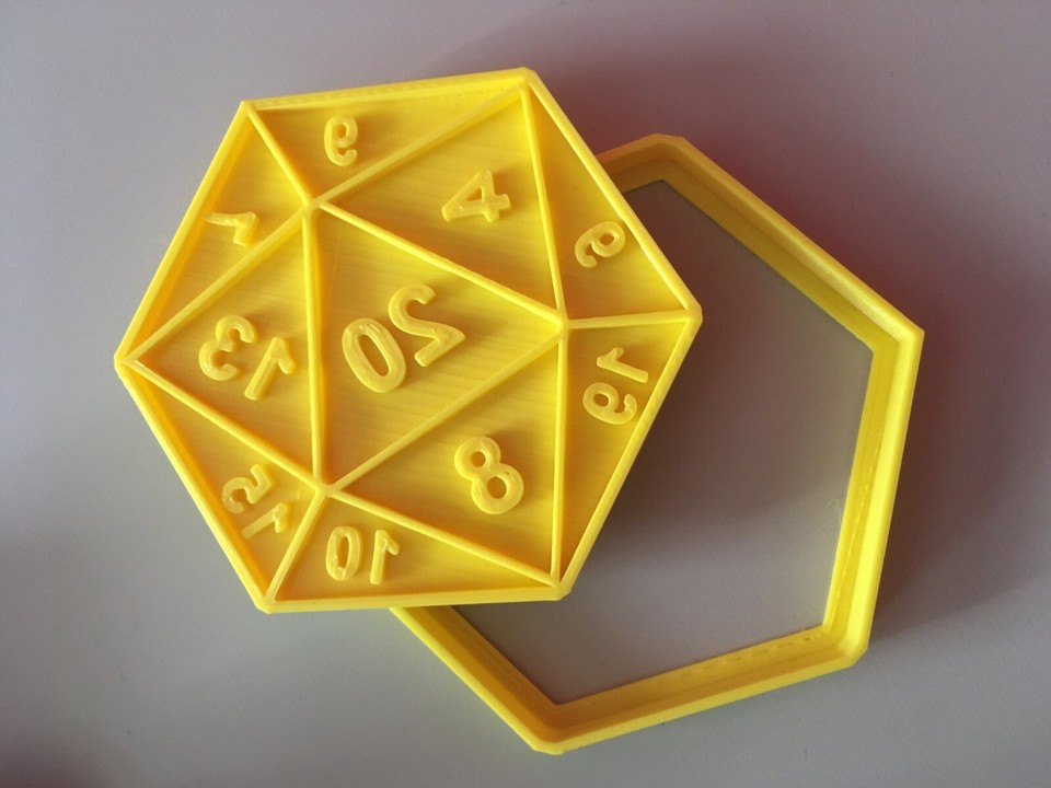 3D Printed Cookie Dough Cutter Biscuit Stamp D20 dice - Dungeons and ...