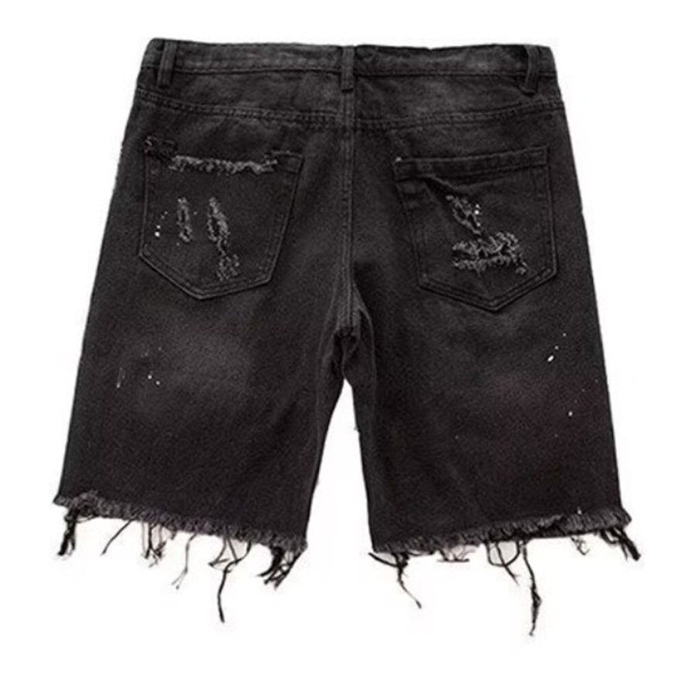 Stylish Ripped Short Jeans for Men Vintage Streetwear Distressed Shorts ...