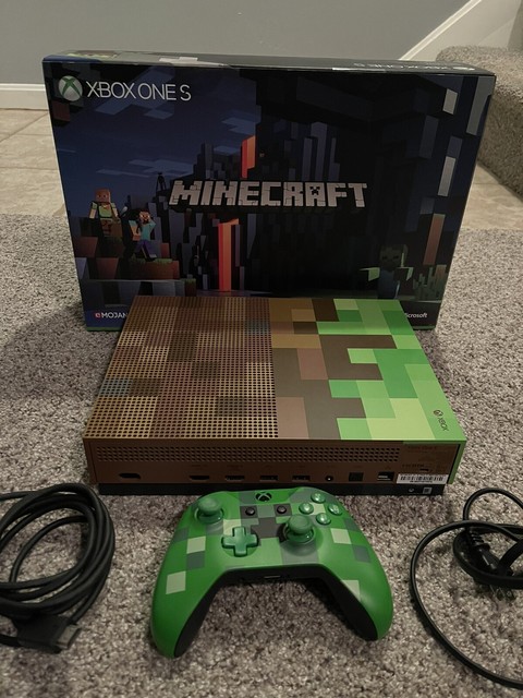 Microsoft Xbox One S Minecraft Limited Edition Bundle 1TB Green & Brown ...