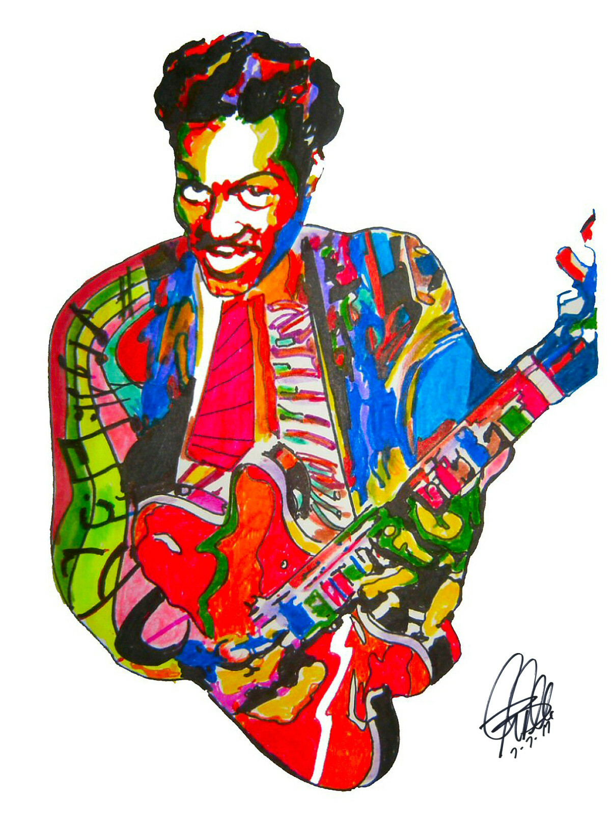 Chuck Berry Singer Guitar Music Print Poster Wall Art 8.5x11 | eBay