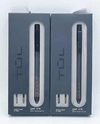 2 Sets~TUL fine solid Gel Pen,2 Refills(Blue & Black) Med 0.7mm Gun ...