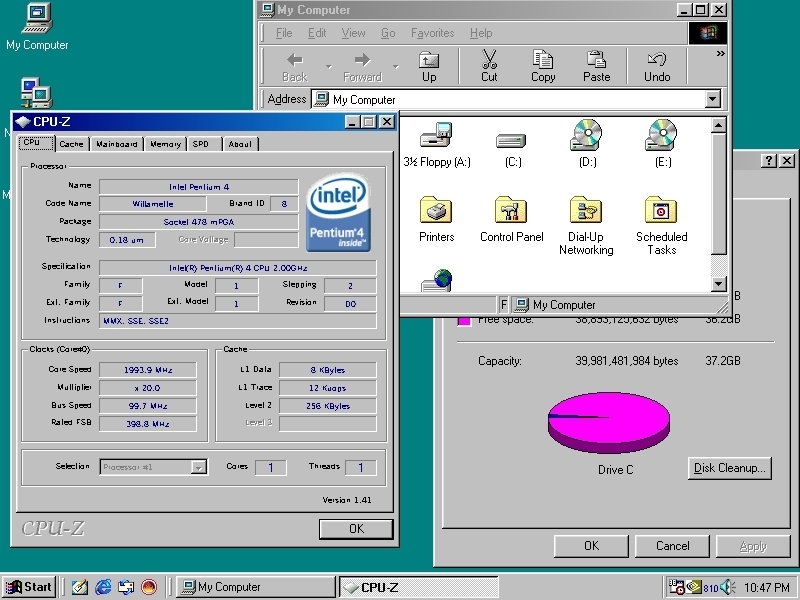 MAXXED RETRO Dell Windows 98 SE / DOS Computer Pentium 4 Win98 / XP ...