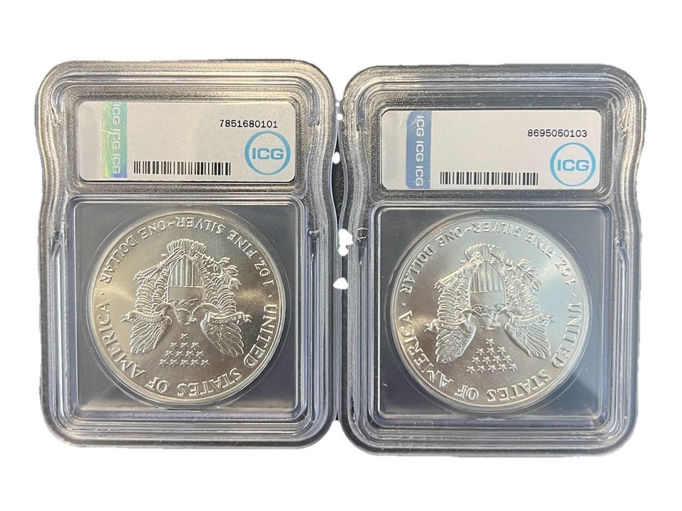 1986-S SILVER EAGLE RARE ICG MS70 INITIAL PRODUCTION MINT BOX SIGN ...