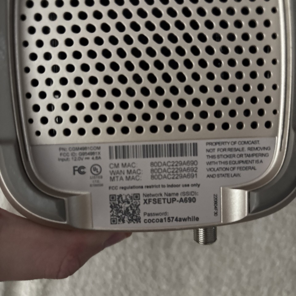 Xfinity XFi Gateway Router XB8-T Triband Wifi CGM4981COM No Power Cord ...