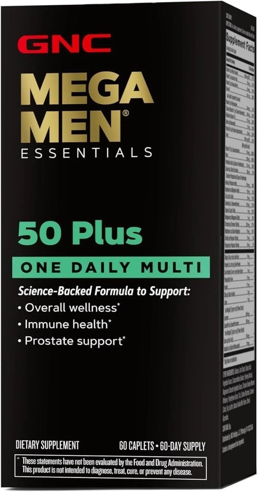 GNC Mega Men Essentials 50-Plus One Daily Multivitamin, 60 Tablets | eBay