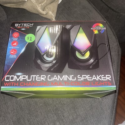 BYTECH COMPUTER GAMING SPEAKERS WITH CHANGING RGB MULTI-COLOR LED ...