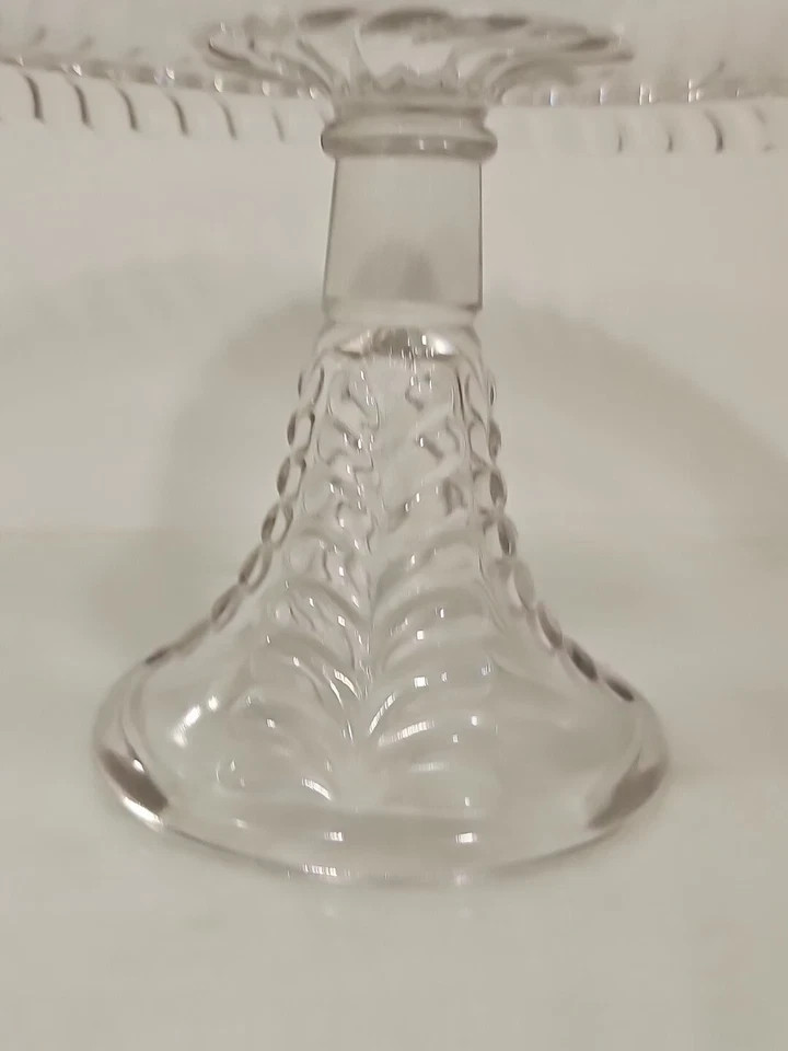 EAPG pattern glass ADAMS & CO. Feather PLUME PEDESTAL CAKE STAND | eBay