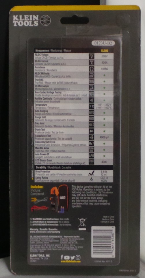 Klein Tools CL390 Auto-Ranging Digital Clamp Meter BRAND NEW ...